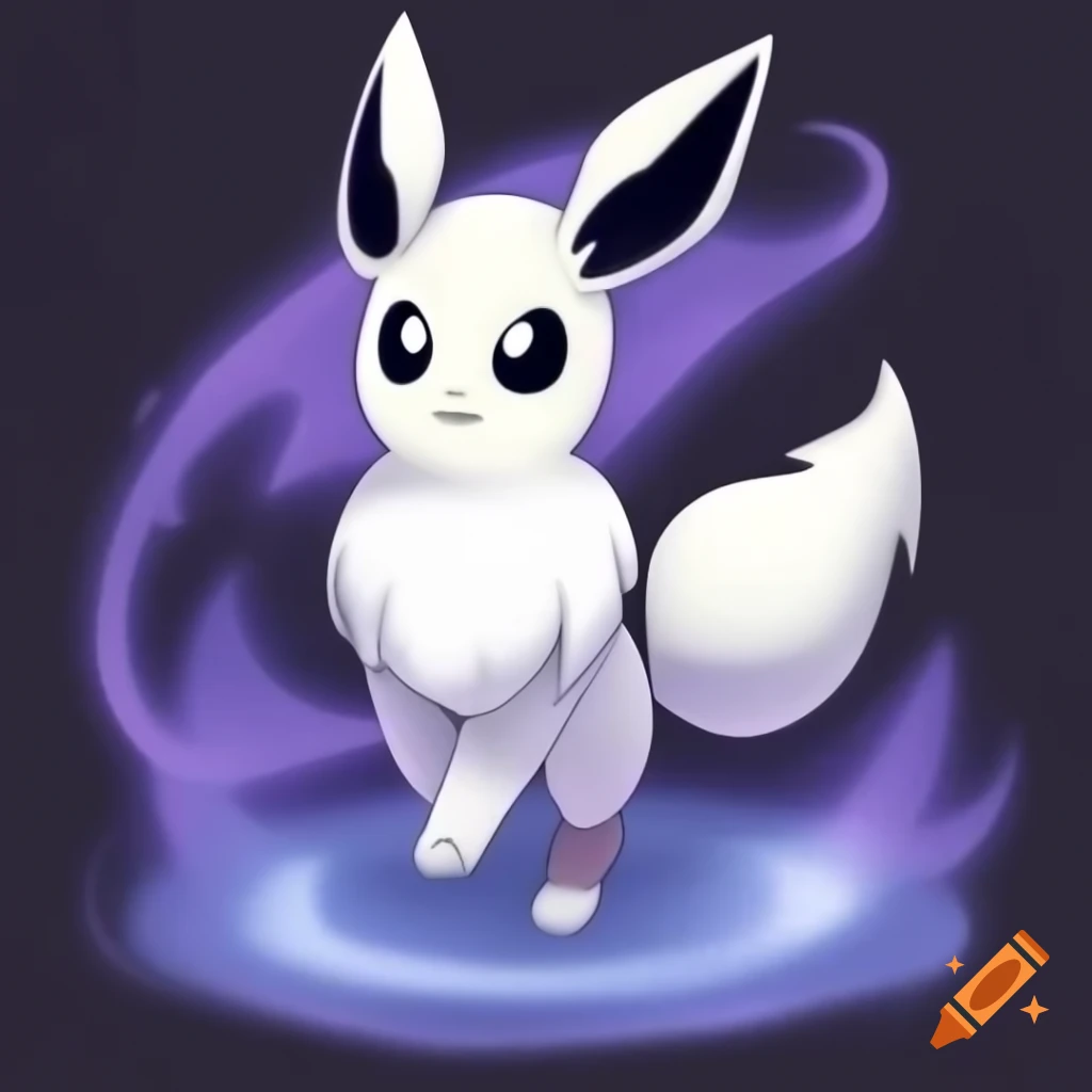 Concept design for a ghost-type evolution of Eevee on Craiyon