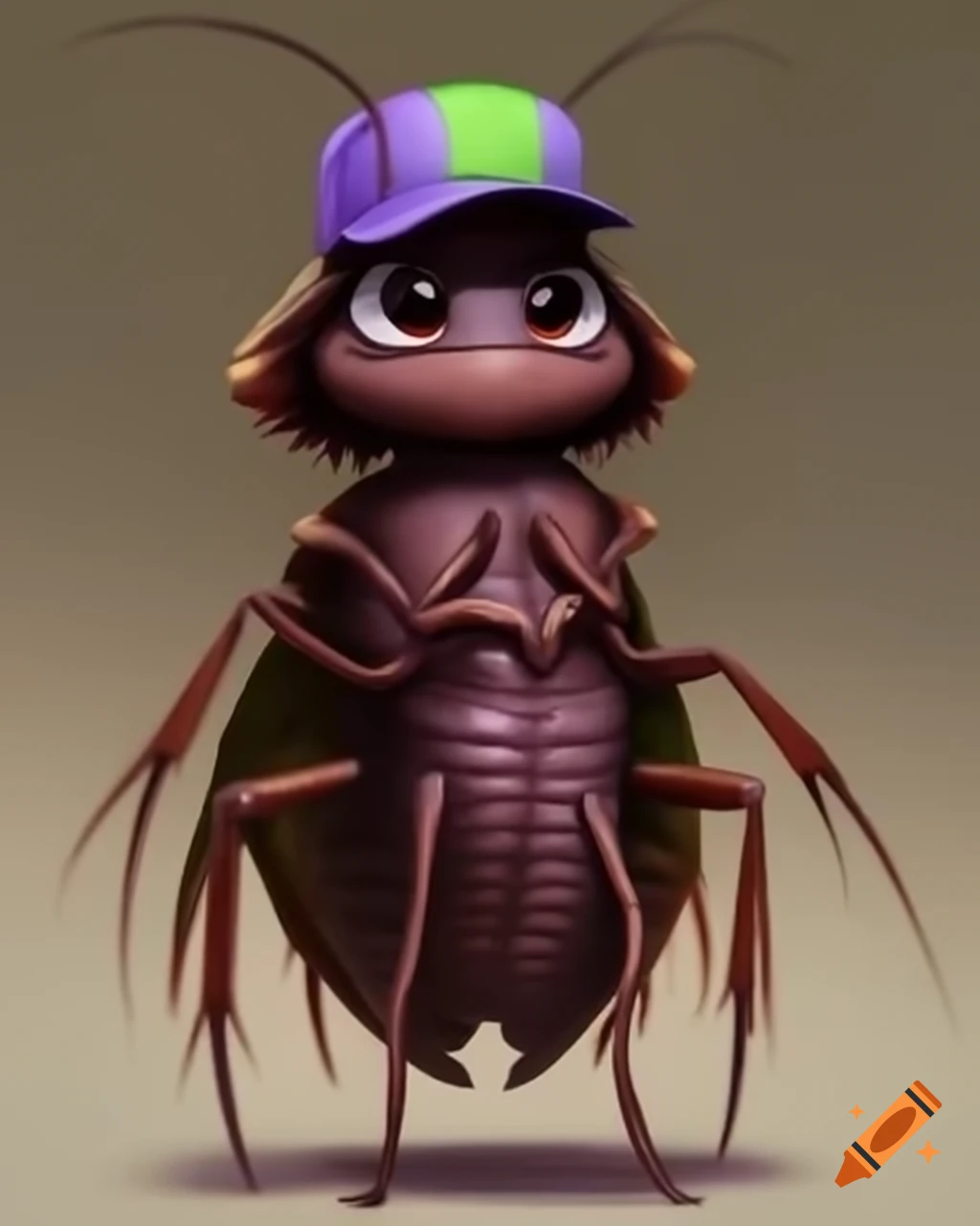 Anime character featuring a cute cockroach with human body and baseball ...