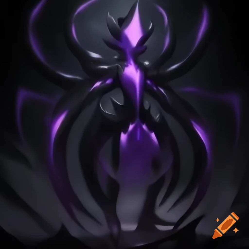 Endralith, a towering shadowy Pokémon with elongated limbs and spectral ...