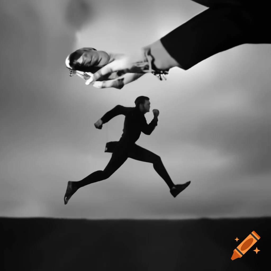 Person running away while looking back with swinging pocket watch on ...