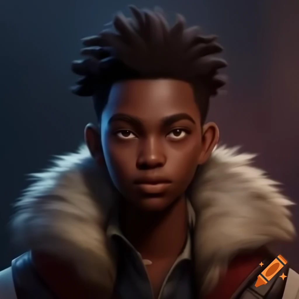 Black college student in 1920s raccoon fur coat, Arcane art style on ...