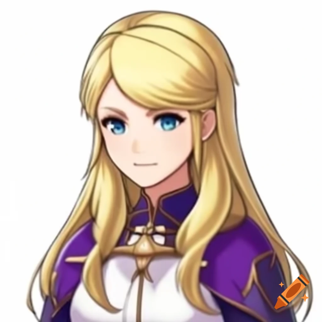 Blonde female cleric in white and purple robes from Fire Emblem 3 ...