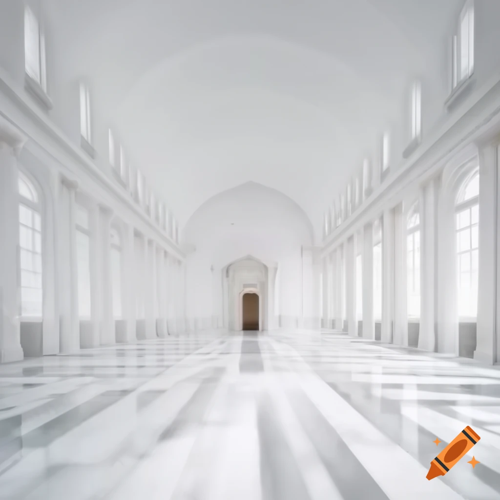 Great white marble heavenly court with numerous halls and rooms on Craiyon