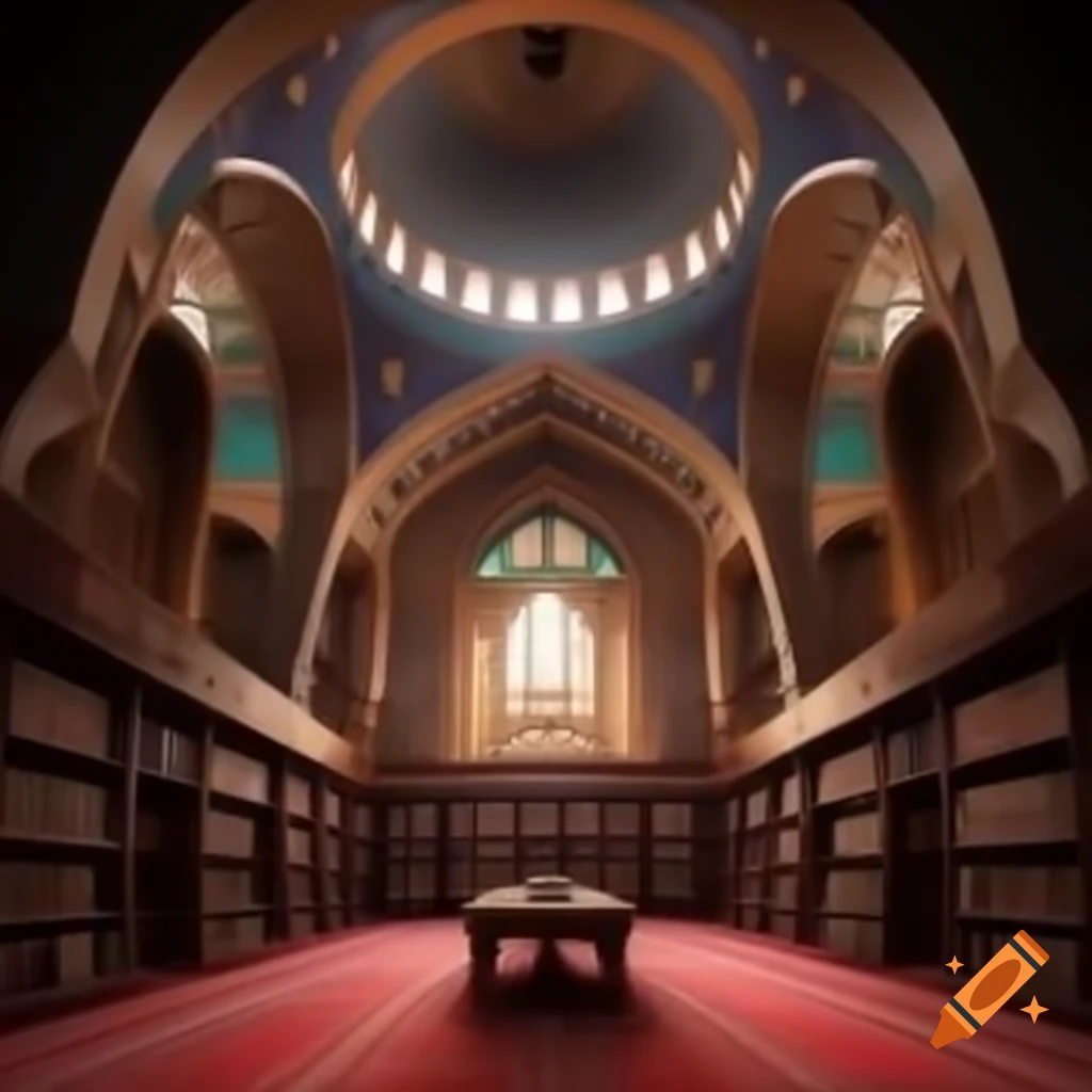 Islamic library featuring intricate architecture and design on Craiyon