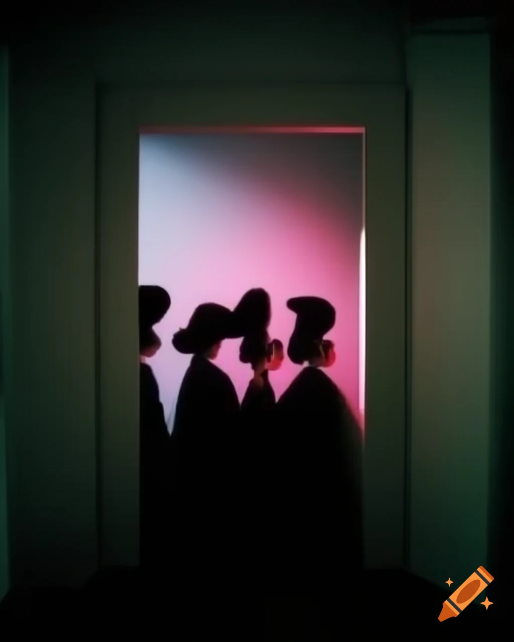 Three pink pig muppets in turbans performing opera in bright light on ...