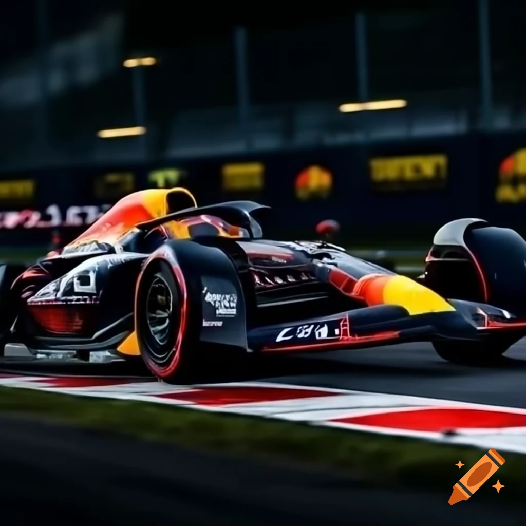 Realistic Red Bull Formula 1 car in action with night blue livery and ...