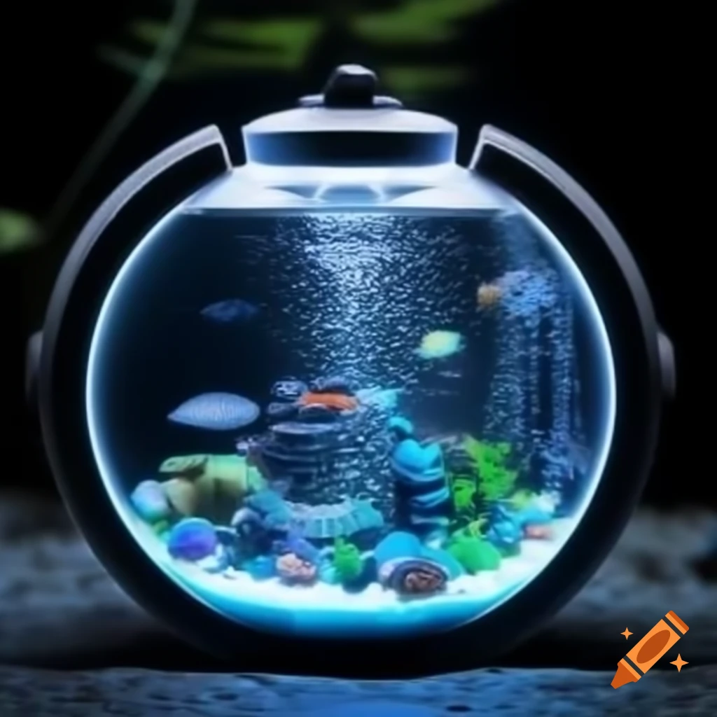 Futuristic aquarium water tank with bubbles on Craiyon