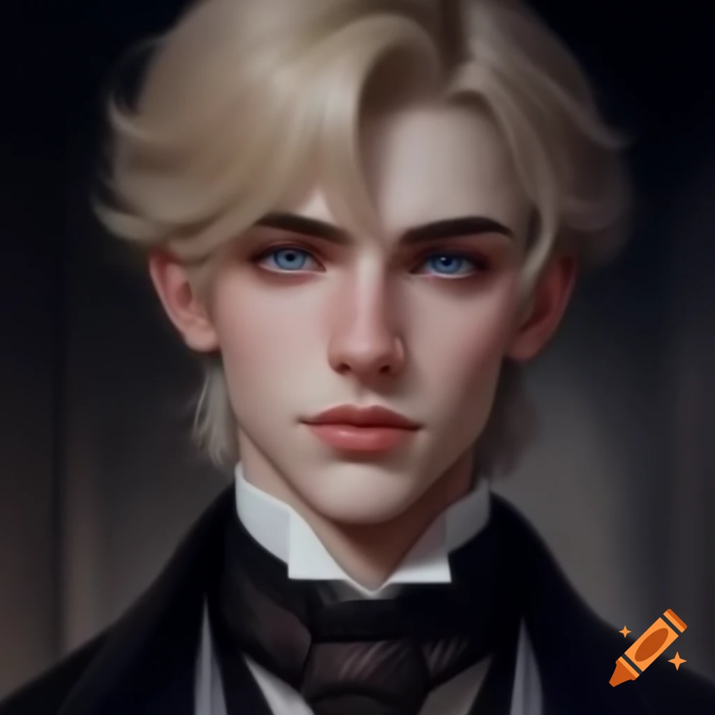 Beautiful young man in Victorian style with pale skin and melancholic ...