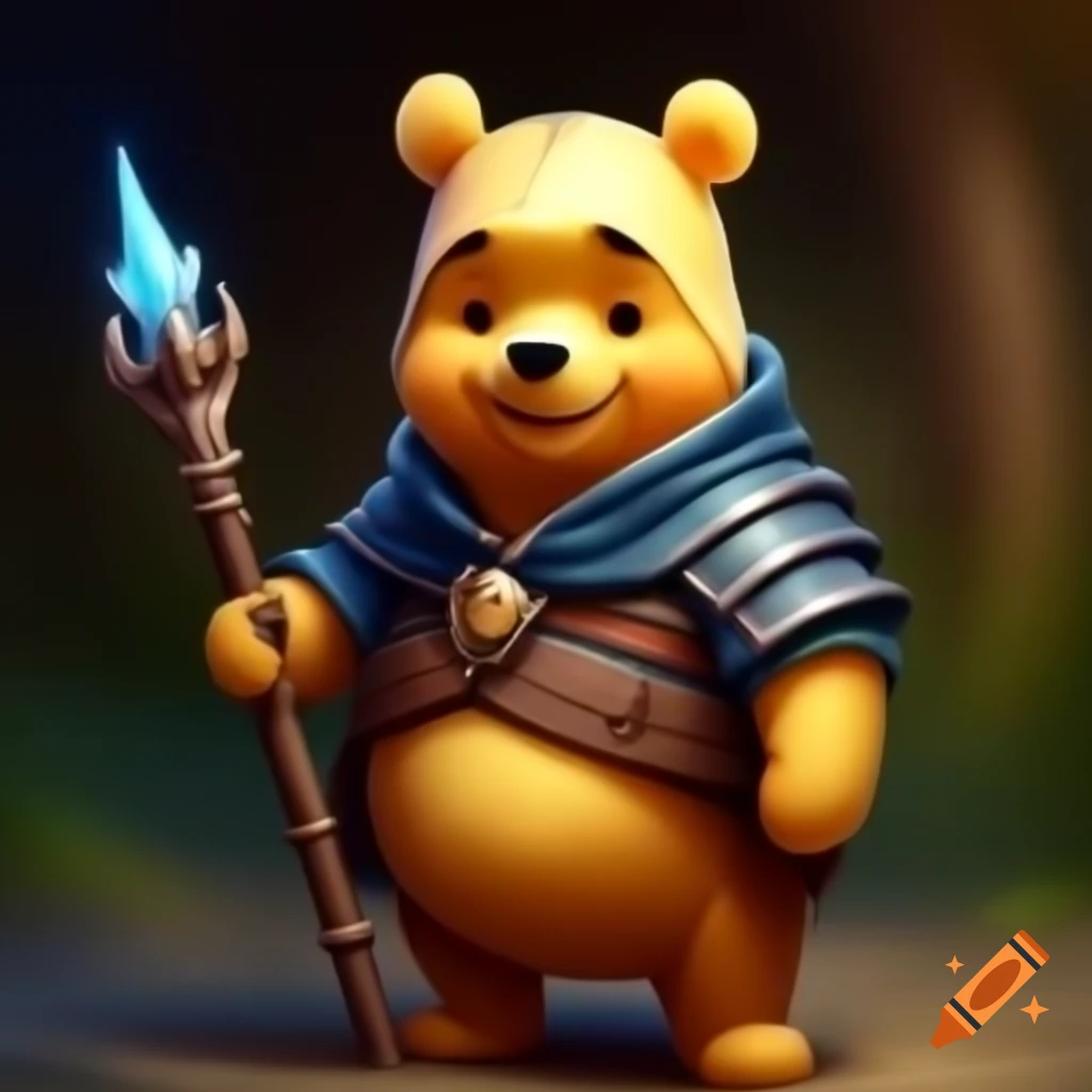 Cute bear dressed as Thalya from Dungeons 3 on Craiyon