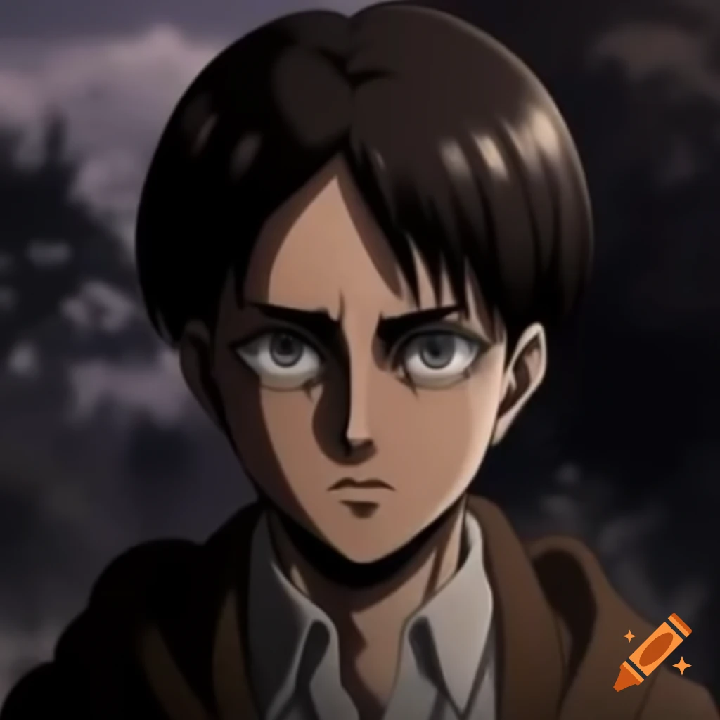 Highly detailed and realistic depiction of Eren Yeager on Craiyon