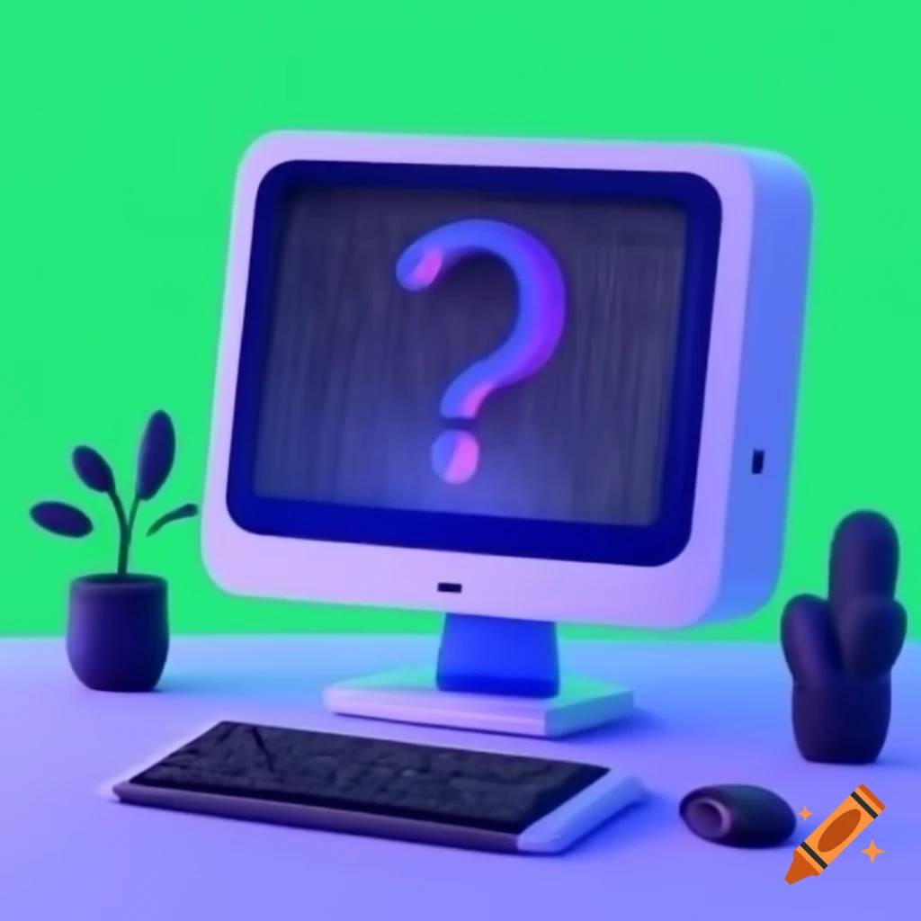 Computer screen displaying programming code with large red question mark on Craiyon