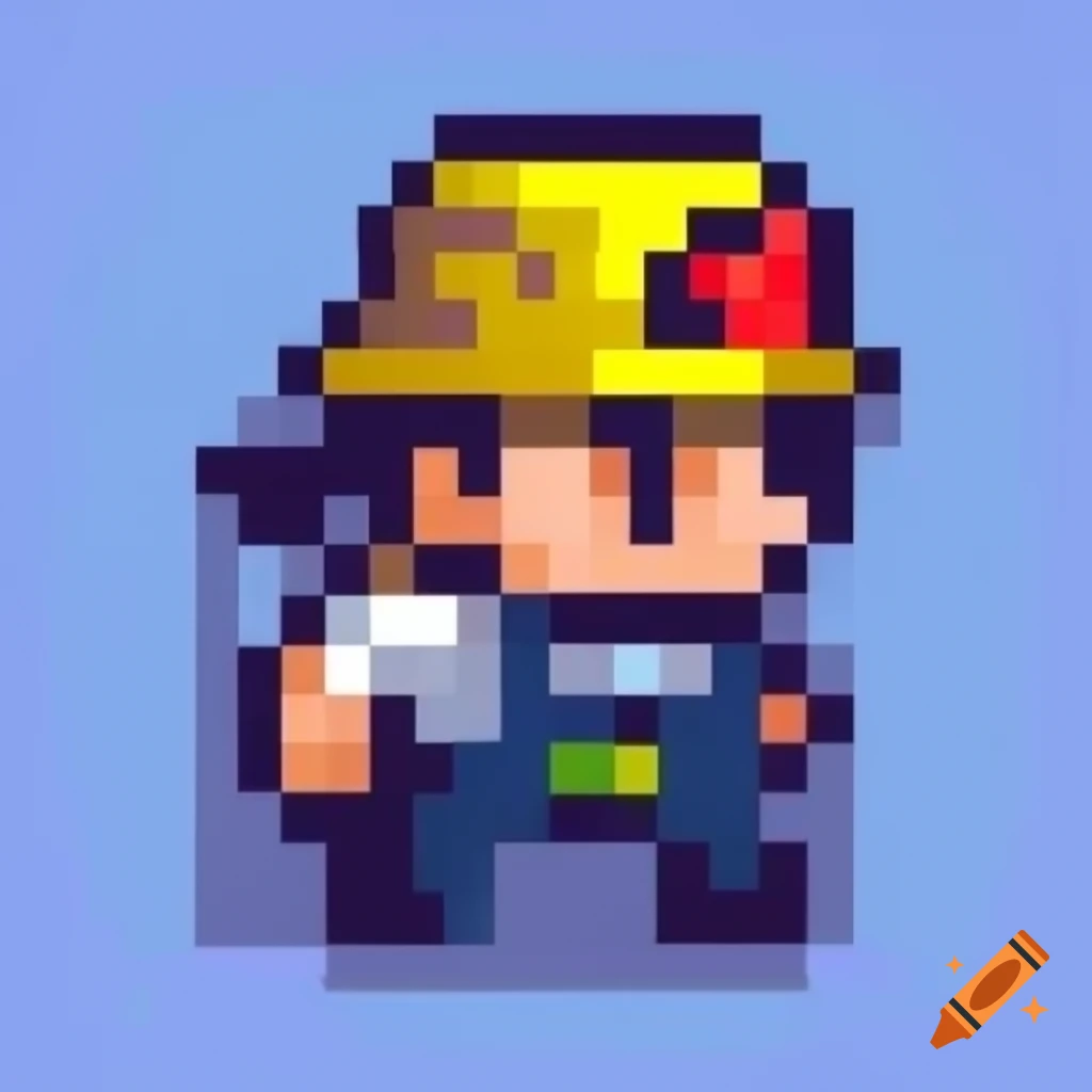 Simple pixel art of a miner in 32x32 dimensions on Craiyon