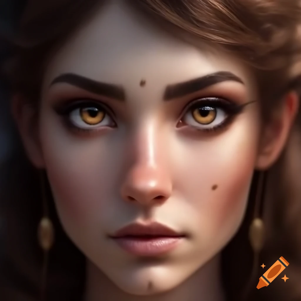 Portrait of a woman with distinct features including Roman nose and big ...