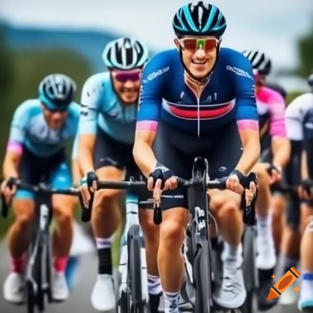 Bicycle race featuring three fit brothers leading and another character ...