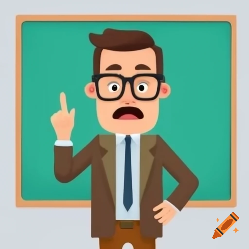 Funny illustration of professor with big glasses in tweed jacket ...