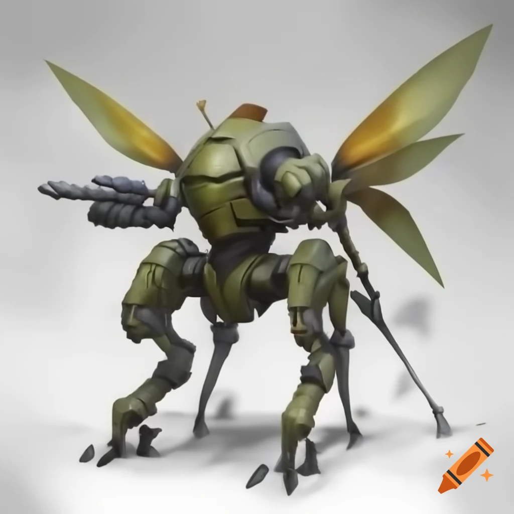 Combat mech with dagger and insectoid design in knight armor on Craiyon