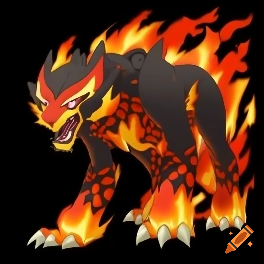 Fire and Normal type Pokémon Pyridian inspired by a fierce leopard with ...