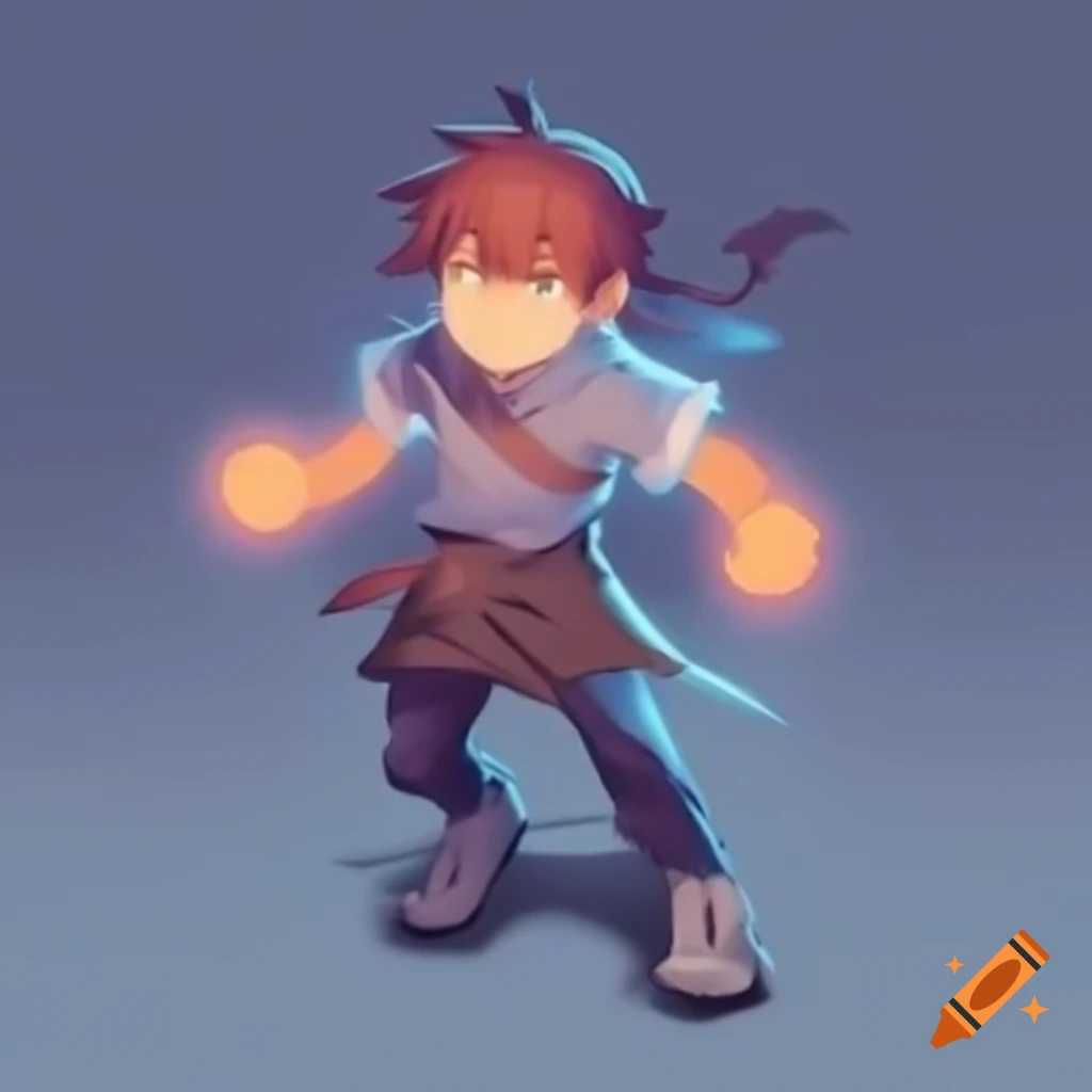 2D fantasy player character design for video game, featuring movement ...