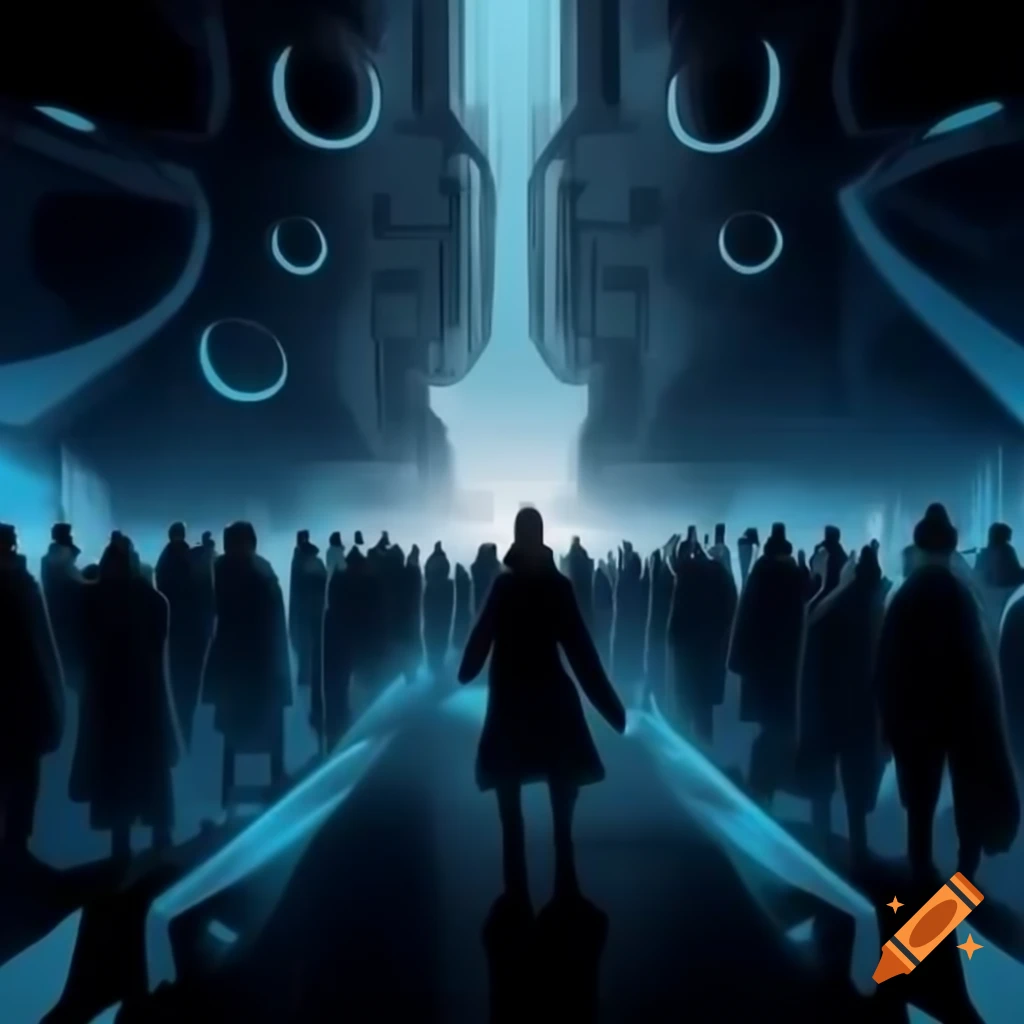 Futuristic artwork exploring controversial political themes and ...