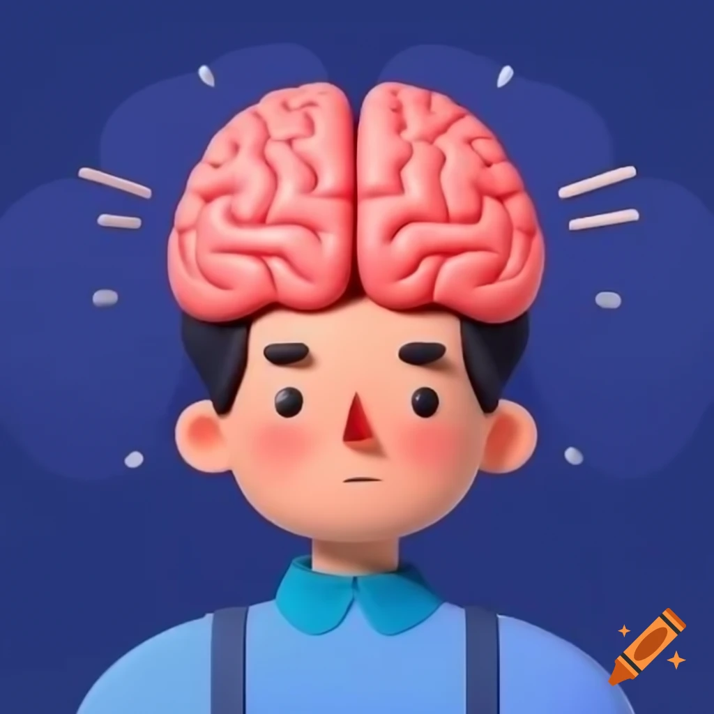 Cartoon character with an exaggeratedly large brain symbolizing ...