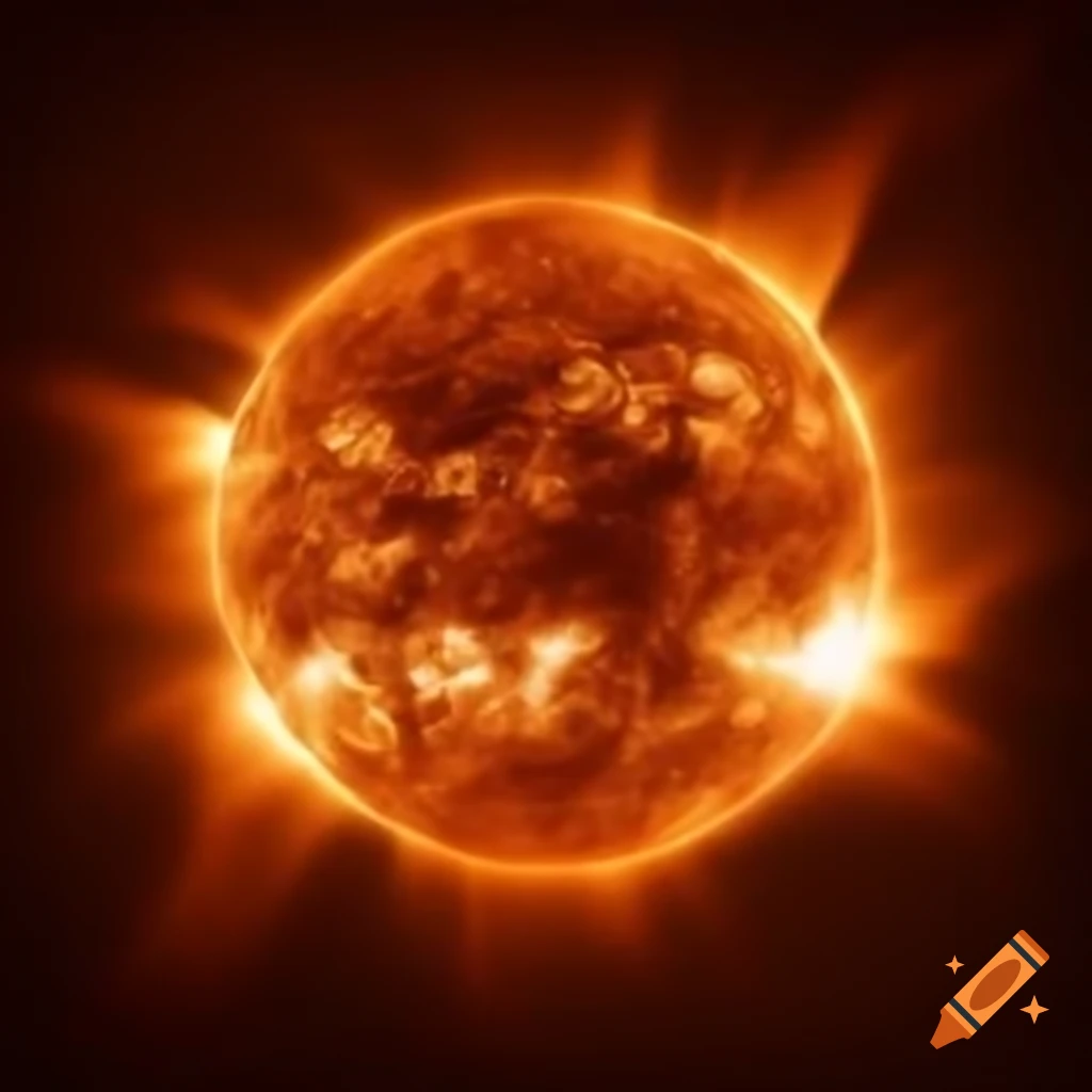 Realistic depiction of a dying star resembling the sun on Craiyon