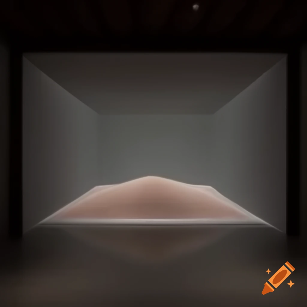 Minimal art installation with marine salt sculptures in delicately lit ...