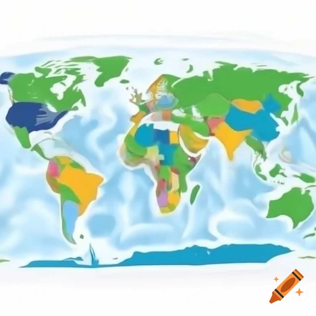 Infographic comparing Pangaea with modern world map on Craiyon