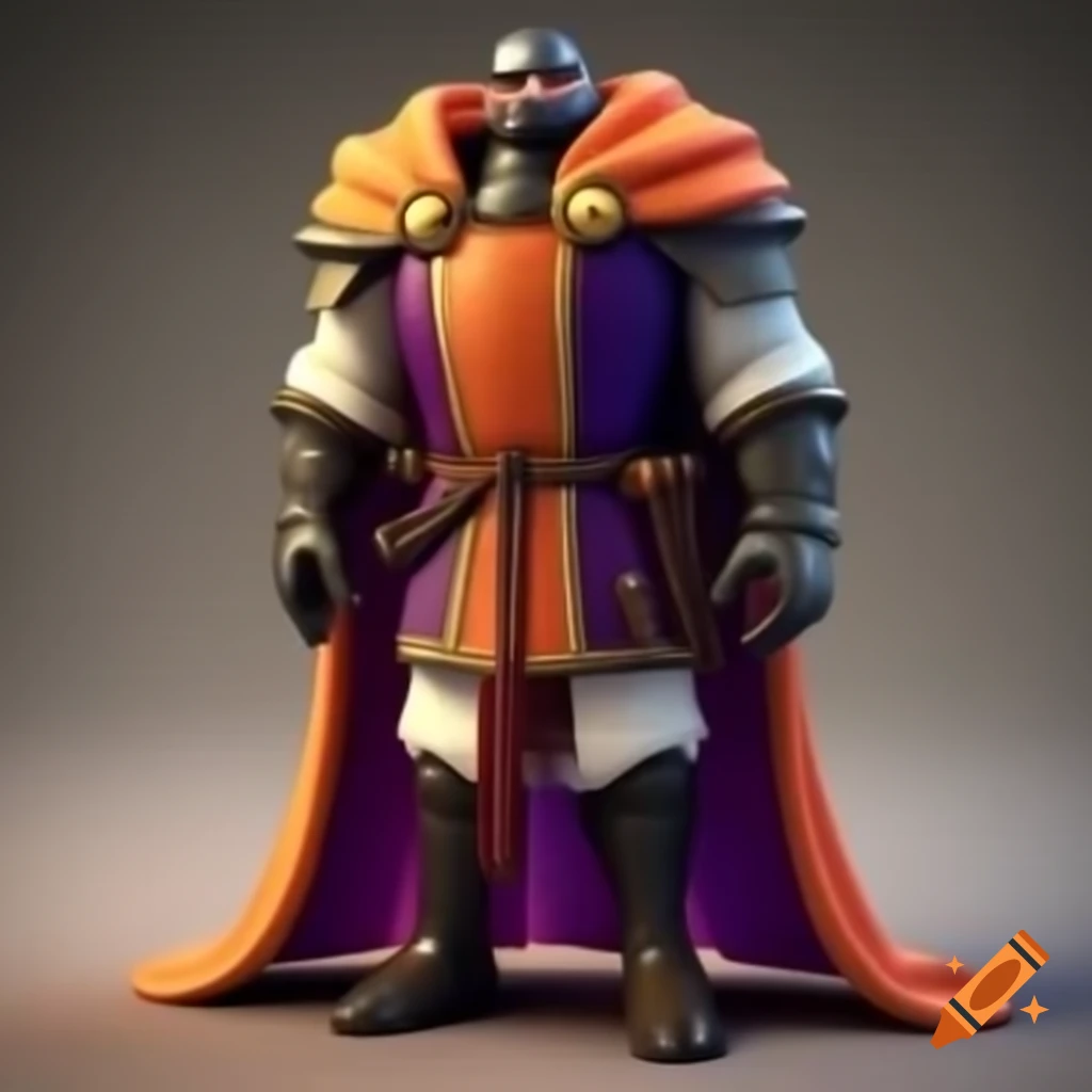 3D cartoon medieval noble in colorful rich robes on Craiyon