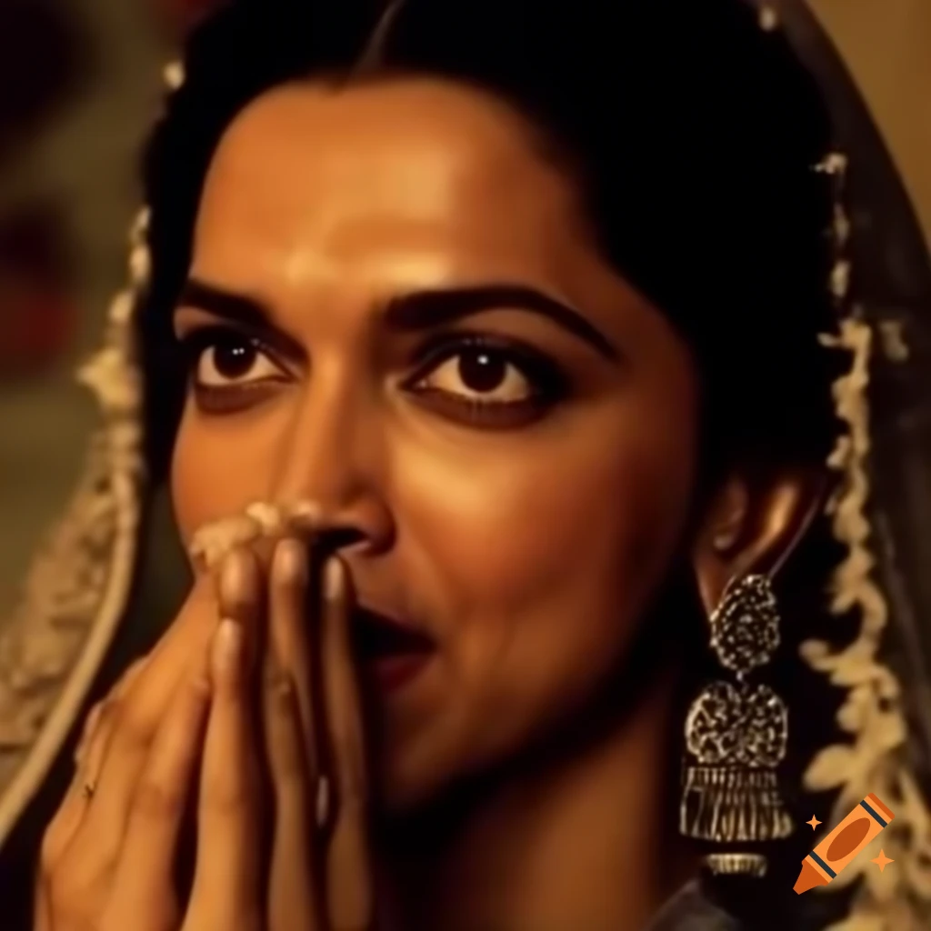 Emotional expression of Deepika Padukone with tears on Craiyon