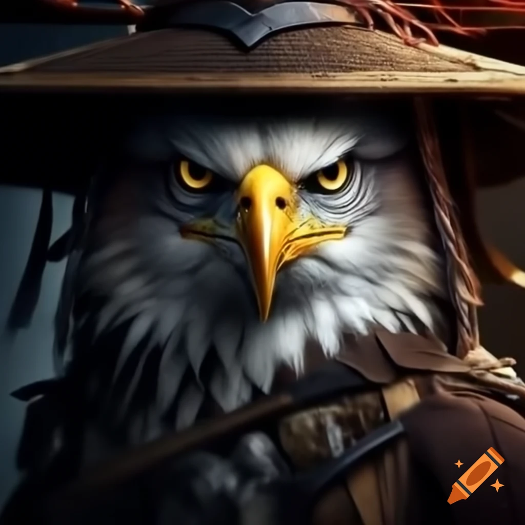 Eagle with ninja hats and Siberian husky eyes featuring leopard ...