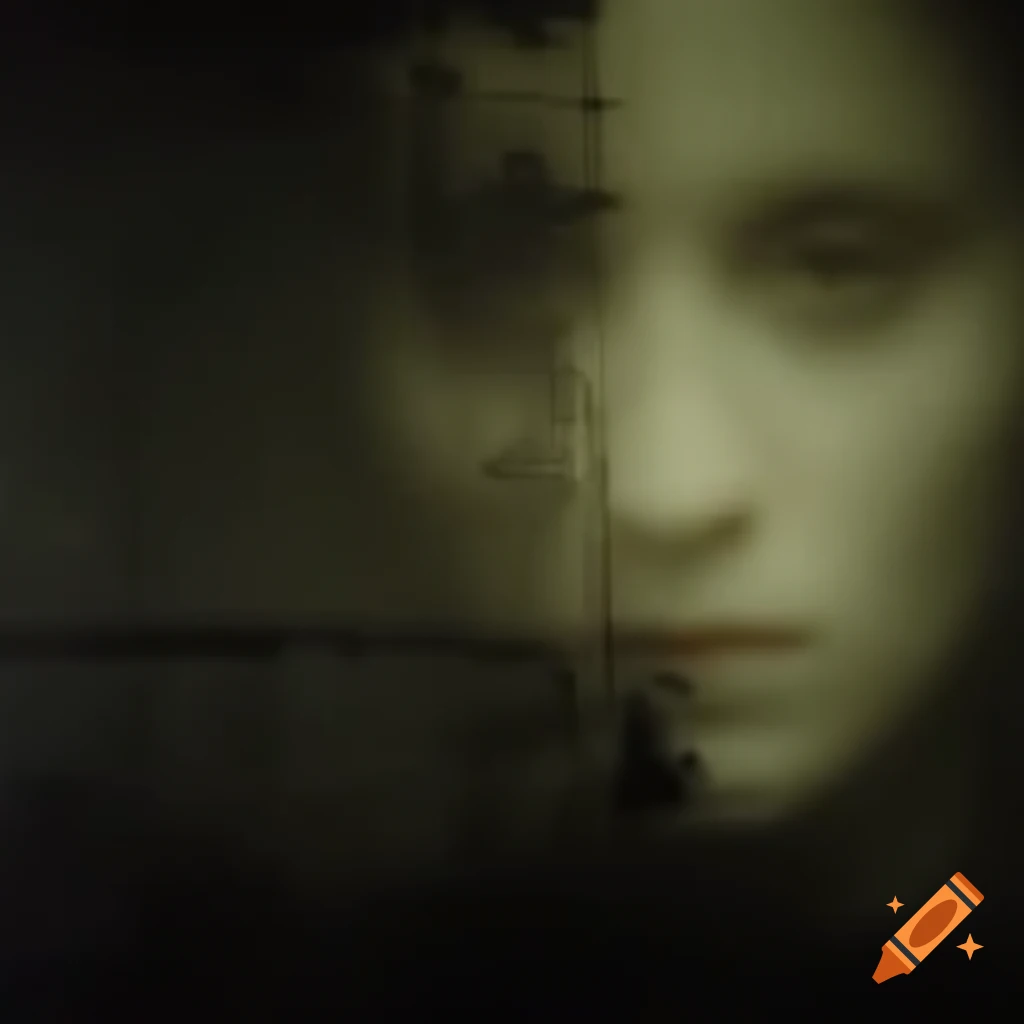 Abstract surreal horror with vintage photo effect and film grain on Craiyon