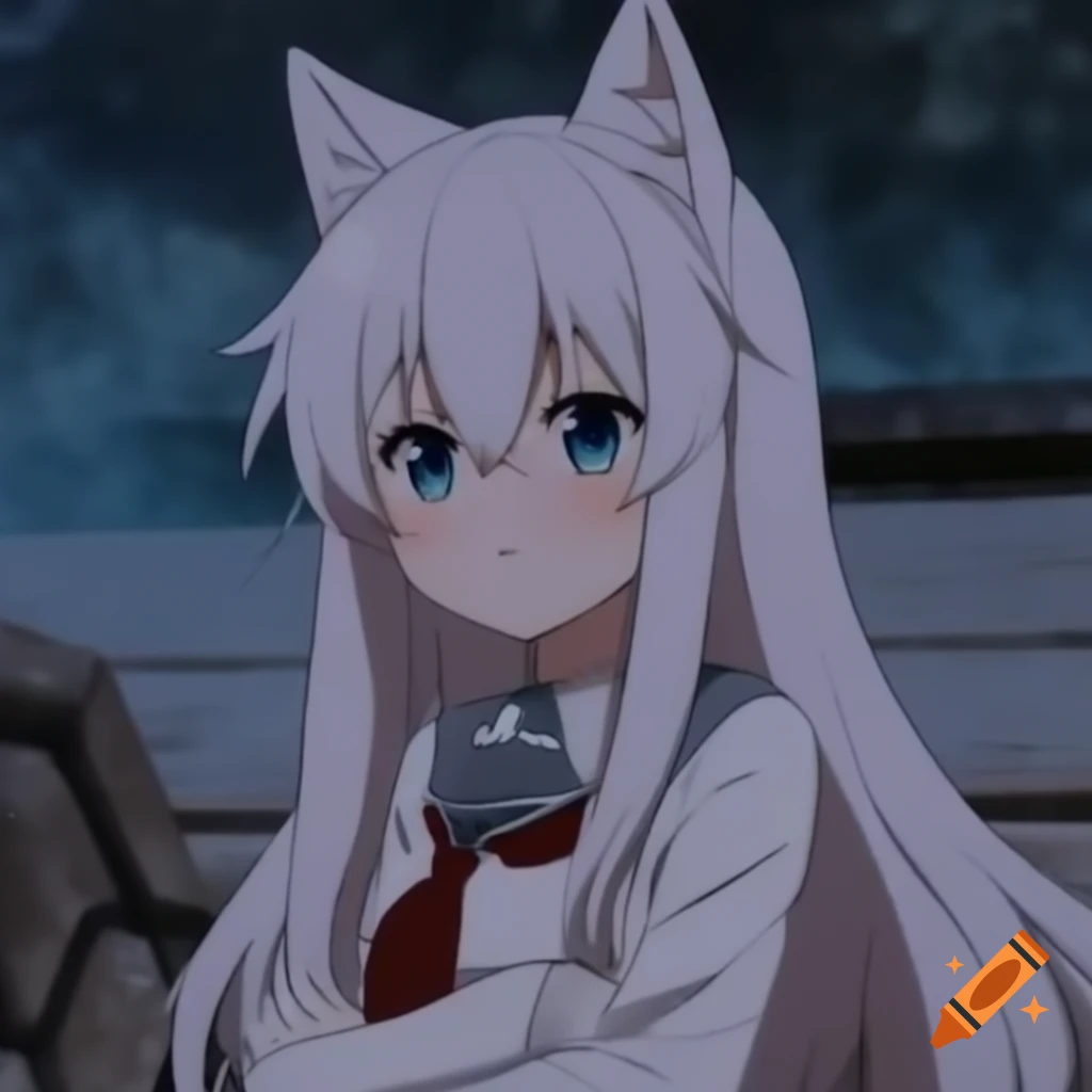 Anime wolf girl character design on Craiyon