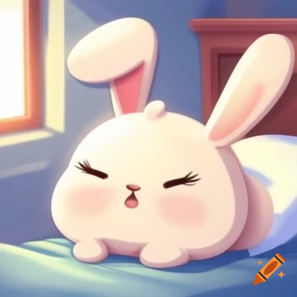 Cute cartoon bunny Benny Bunny with cream fur and large eyes, dressed ...