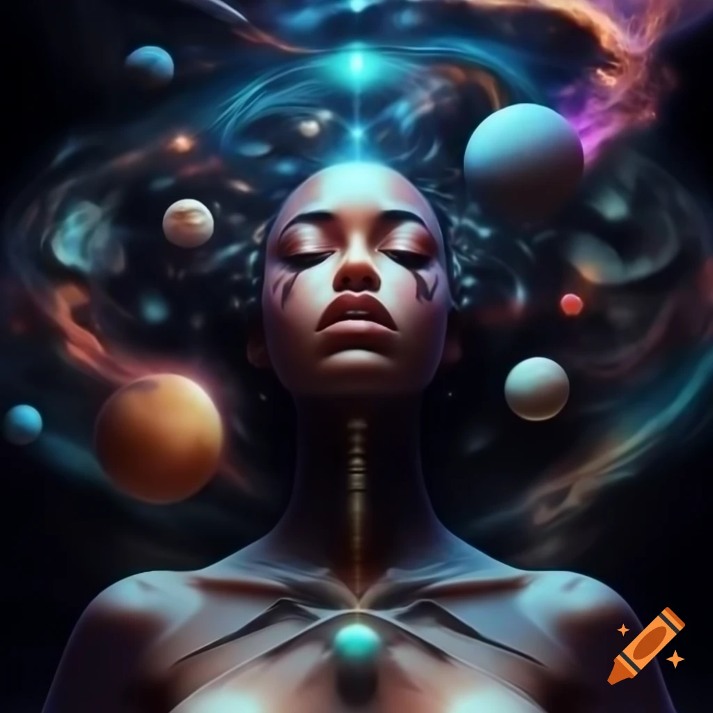 Mystical cosmic void with galaxies drifting in dark energy and cosmic web interconnections on ...