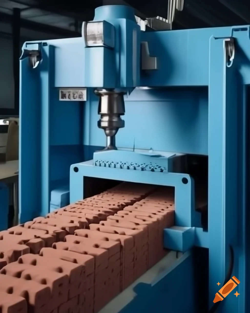 Ermak CS42 Quattro 8x8 Plus brick-making machine in white and blue on ...