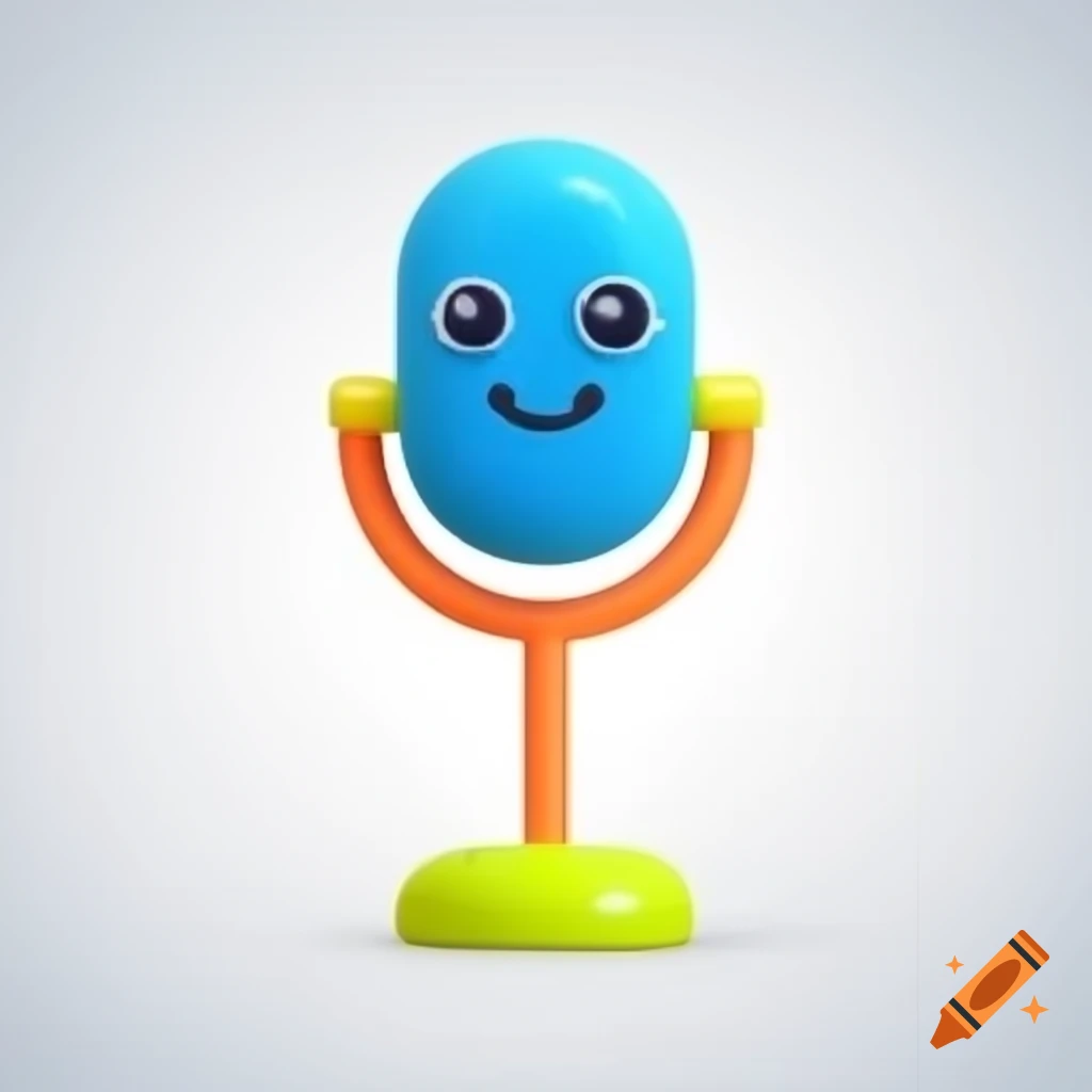 Cartoon microphone icon for kids in pastel colors, 2D vector style on ...