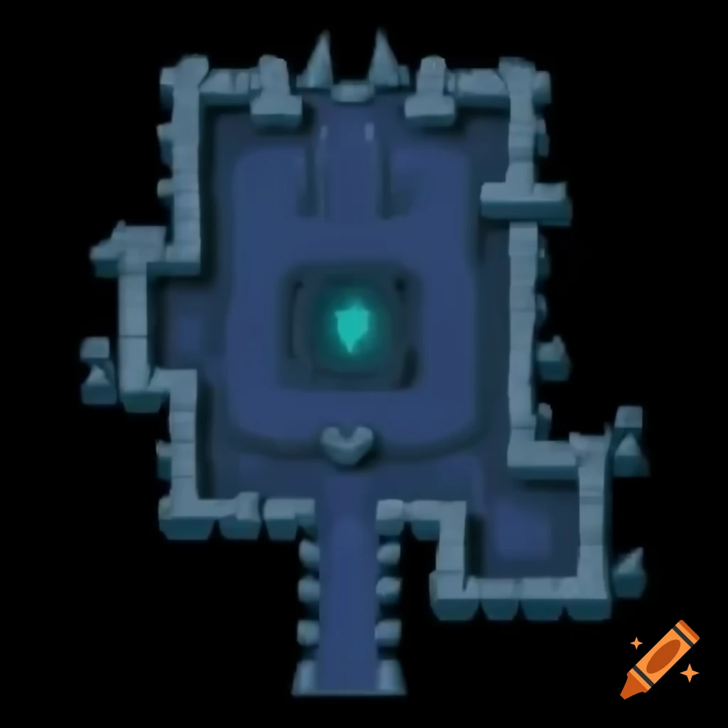 Detailed top-down D&D RPG battle map of an ice temple on Craiyon