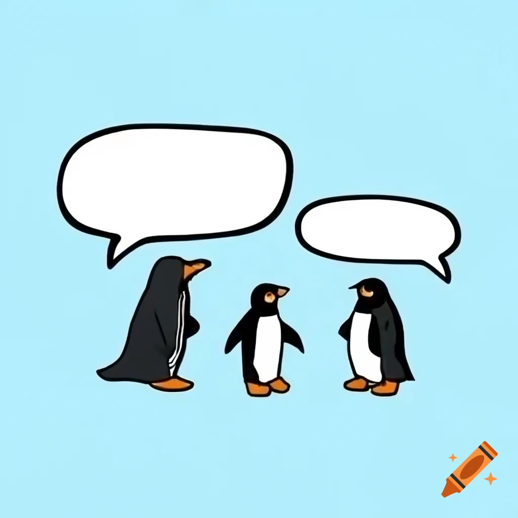 Penguin attempting to communicate with others, who are ignoring it on ...