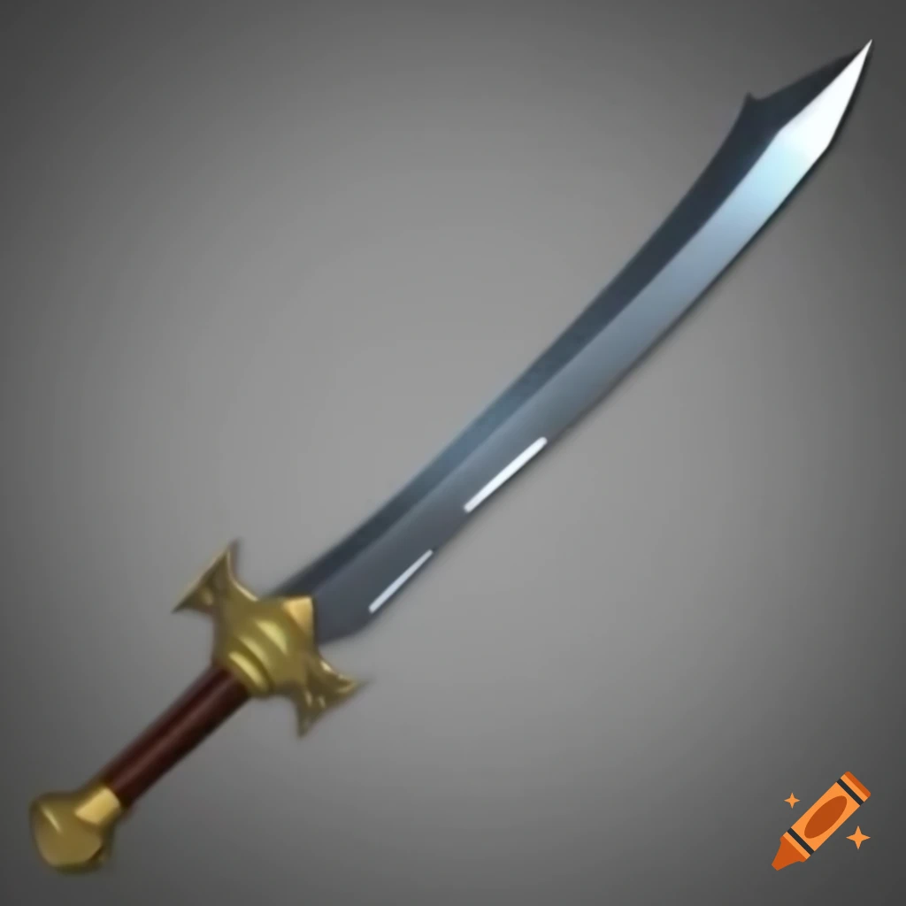 Realistic fantasy longsword with Chinese stars and gold-brown leather ...