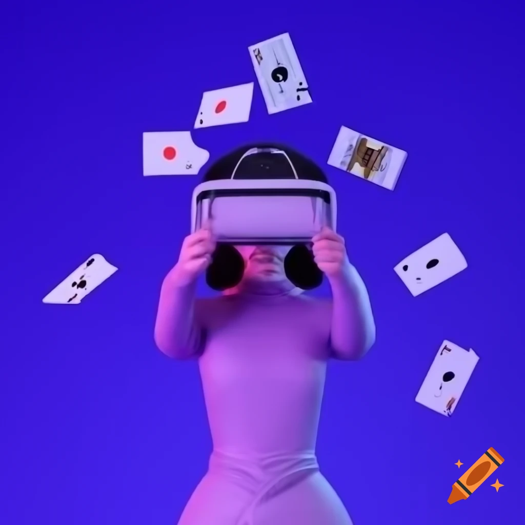 Purple themed user interface for virtual and augmented reality experience platform on Craiyon