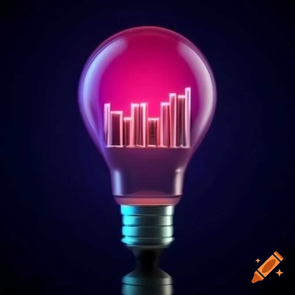 Synthwave style iOS app icon featuring a lightbulb on Craiyon