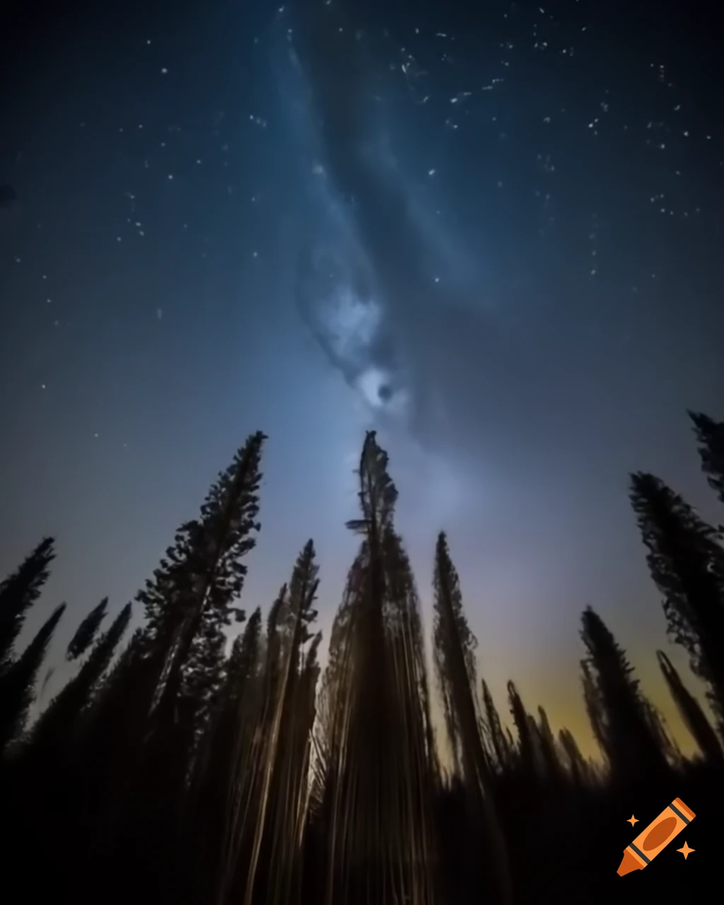 Story of a star falling in a forest and a brave bird named Coco on Craiyon