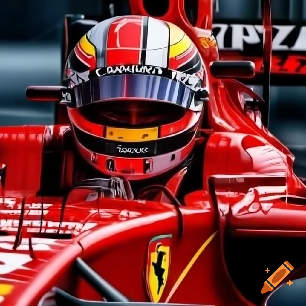 F1 helmet design for female German driver with number 77 for Ferrari on ...