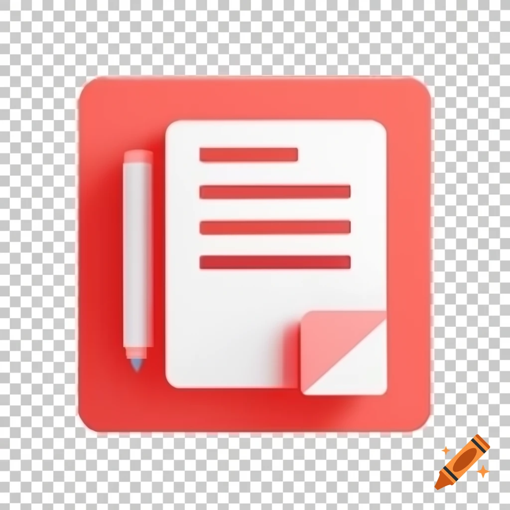 Flat modern PDF editor app icon with red and white colors, minimalist ...