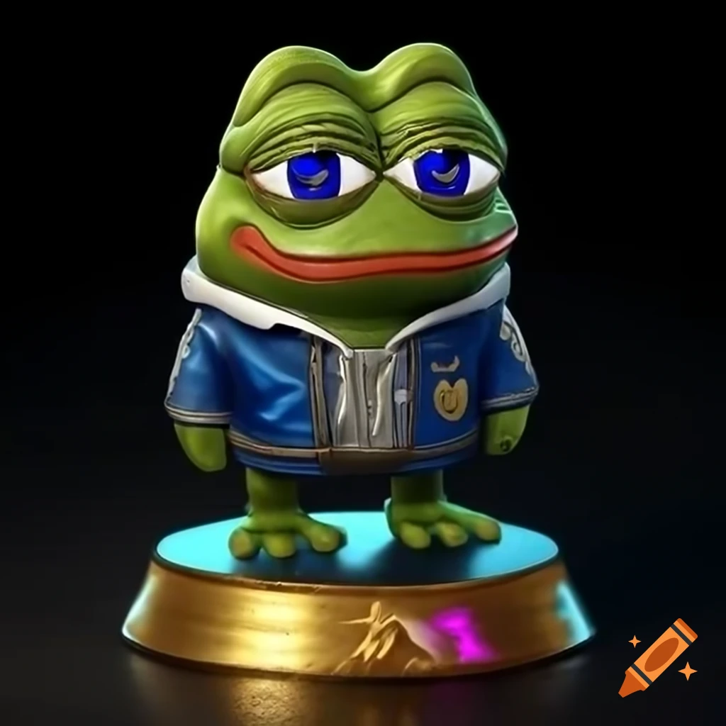 Luxurious gilded frog design concept inspired by plush Pepe on Craiyon