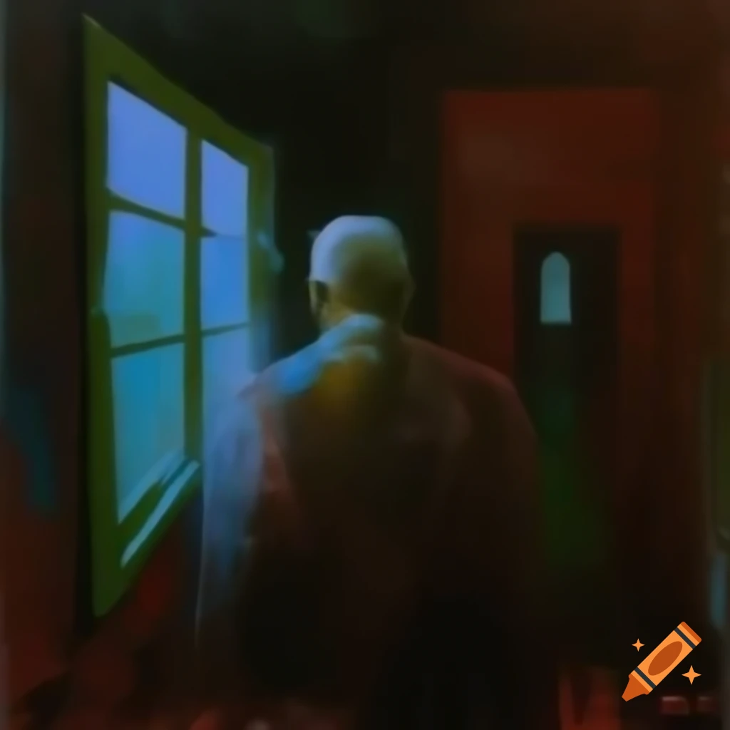 Creepy horror night scene in vintage Goosebumps style with vivid ...