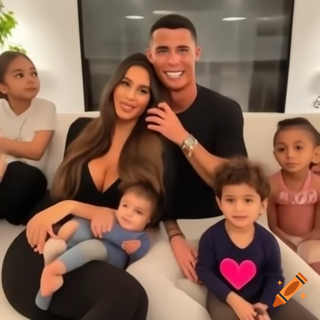 Ronaldo with Georgina Rodriguez and their children in a cozy modern ...