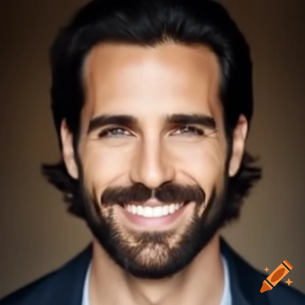 Handsome Spanish man with defined jawline in smart casual attire for ...