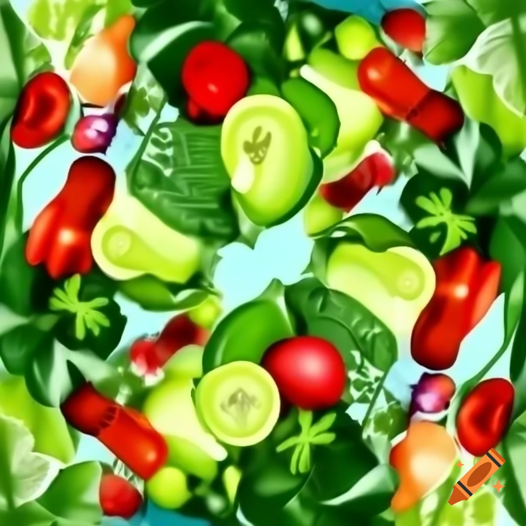 Digital poster design promoting healthy eating with vegetables and ...
