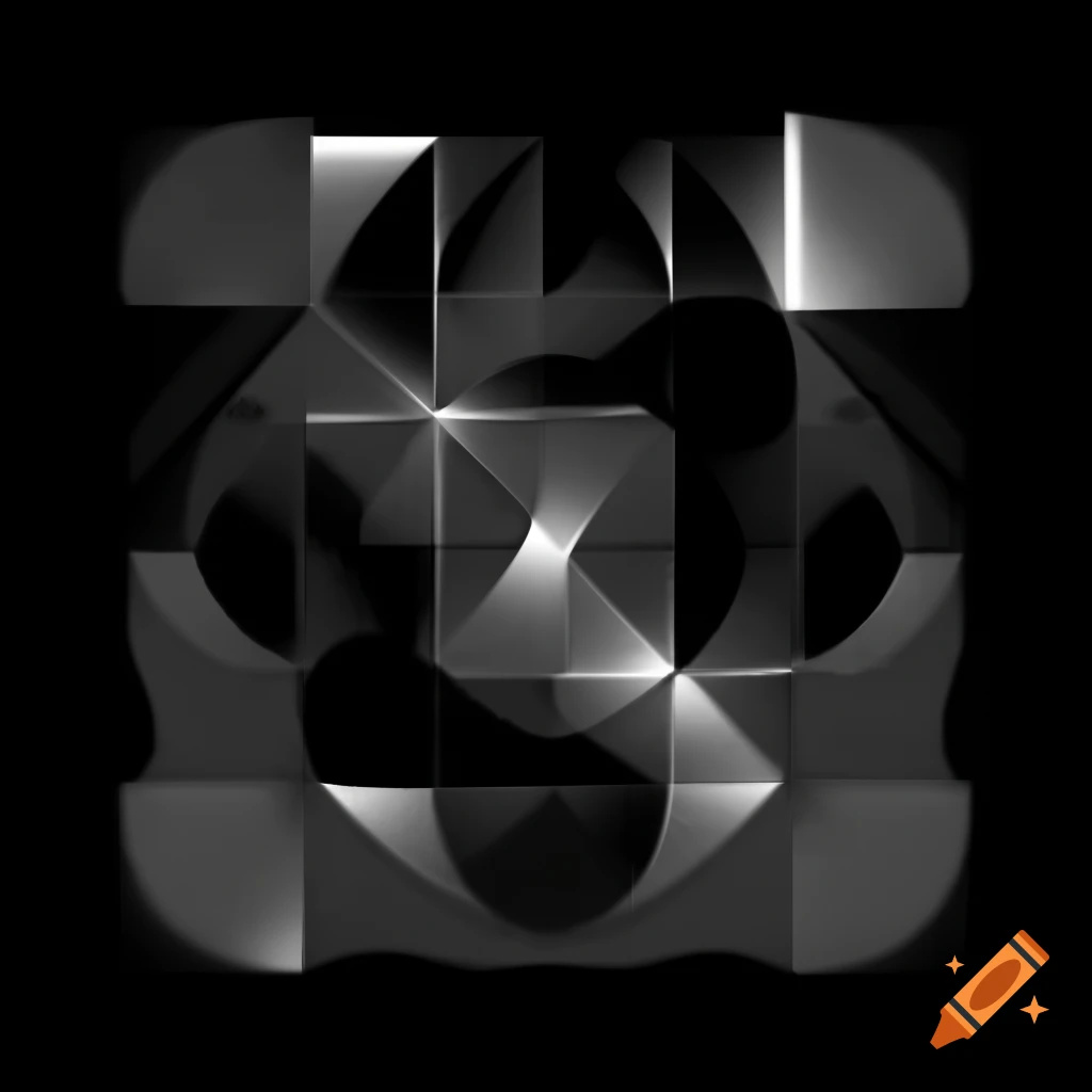 Abstract monochrome art titled 'here and gone' on Craiyon